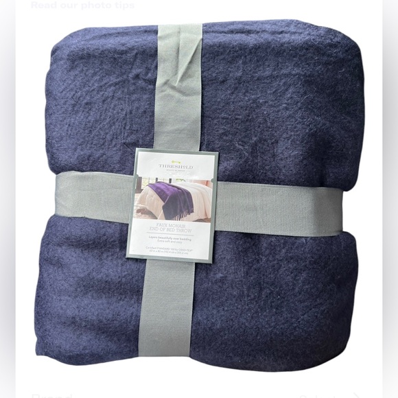 Threshold | Bedding | Threshold Faux Mohair End Of Bed Throw Navy Blue ...